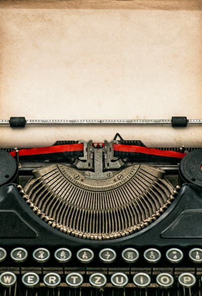 Antique Typewriter with Aged Textured Paper Sheet Stock Photo - Image ...
