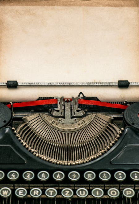 Antique Typewriter with Aged Textured Paper Sheet Stock Photo - Image ...