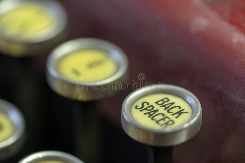 Antique Typewriter Back Spacer Key Stock Photo - Image of detail ...