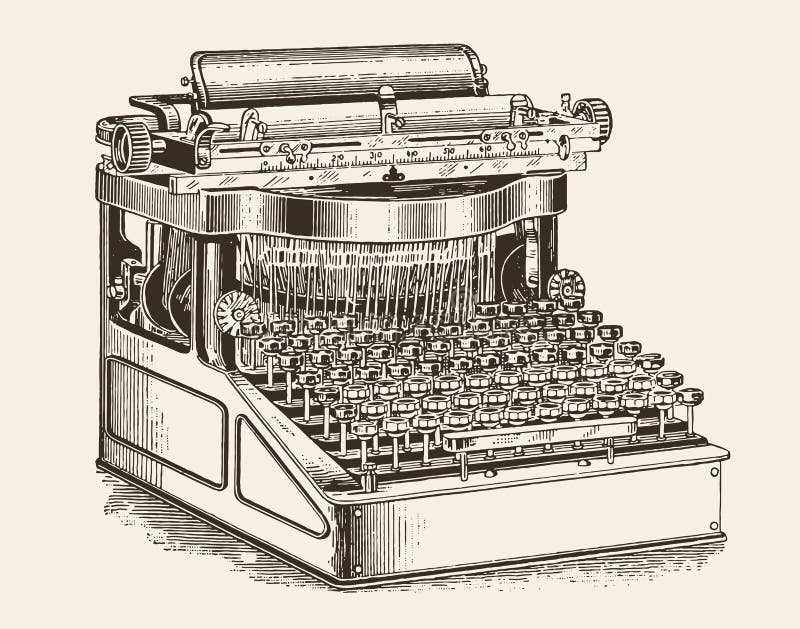 Antique Typewriter from Late 19th Century Stock Illustration ...