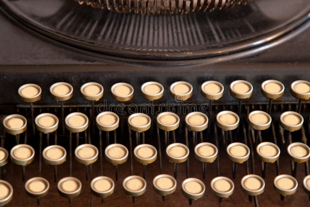 Antique Typewriter with No Letters Stock Image - Image of close, manual ...