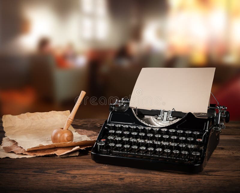Antique Typewriter in Old Vintage Style Stock Image - Image of message ...