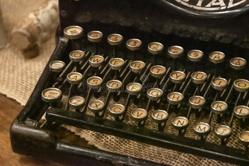 Keys of an Antique Typewriter Stock Image - Image of abandoned, closeup ...