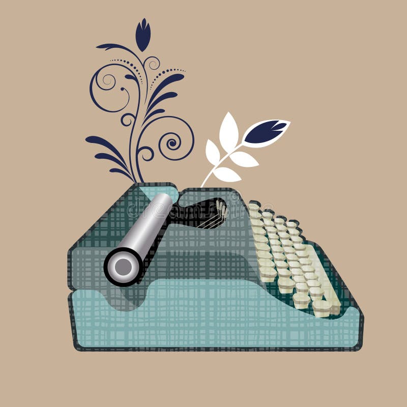 Retro Vintage Typewriter Side View Stock Illustrations – 17 Retro ...