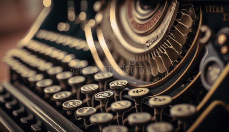 Antique Typewriter Typing Old Fashioned Text on Paper Generated by AI ...