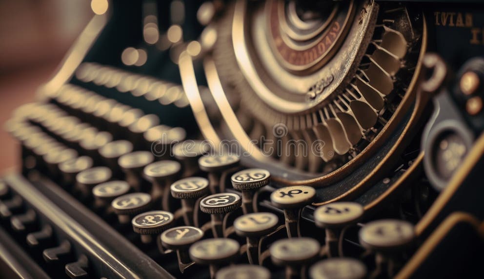 Antique Typewriter Typing Old Fashioned Text on Paper Generated by AI ...