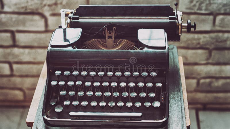 Antique Typewriter. Vintage Typewriter Machine Closeup Retro Styled ...