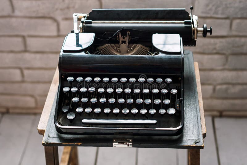 Antique Typewriter. Vintage Typewriter Machine Closeup Retro Styled ...