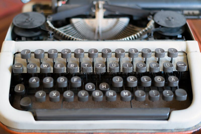 Antique Typewriter. Vintage Typing Machine Keyboard Closeup Stock Image ...
