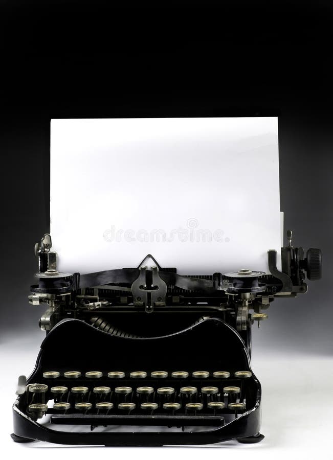 Antique Typewritter and Page. Stock Photo - Image of columnist ...
