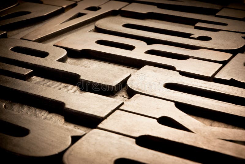 Antique typographic blocks stock photo. Image of communication - 26895502