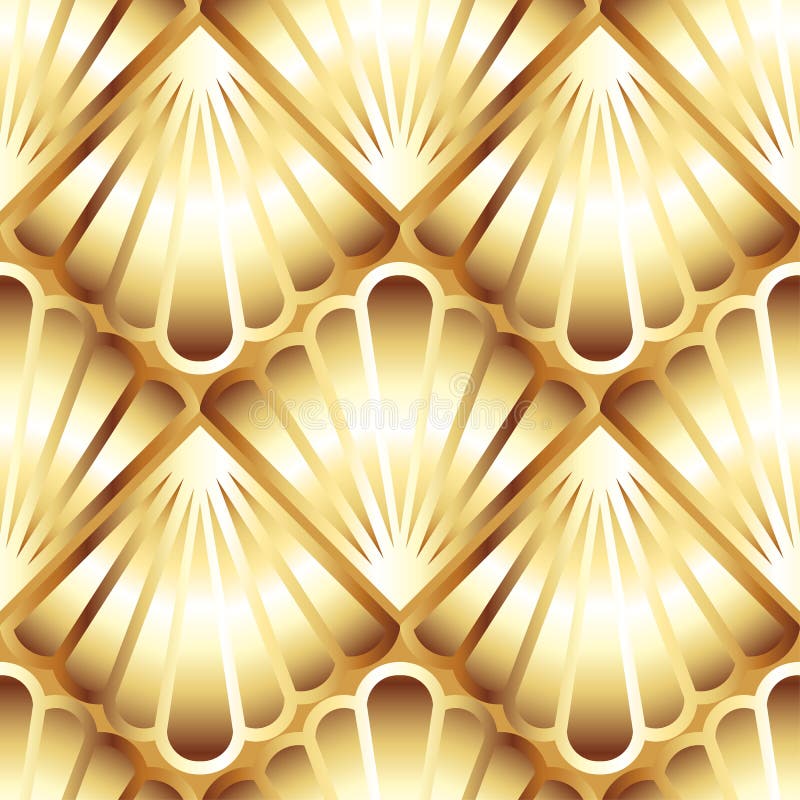 Antique Vector Seamless Gold Art Deco Pattern. Stock Vector ...