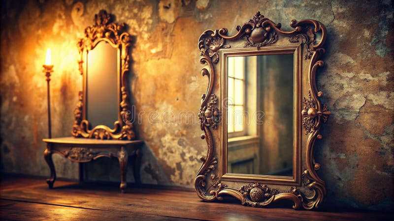 Antique Vertical Mirror with Aged Photo Effect a Timeless VintageStyle ...