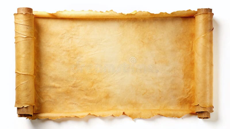 Antique Vertical Paper Scroll a Detailed Look at an Aged Document on a ...