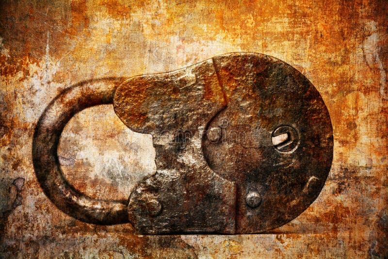 Antique Vintage Rusty Padlock on an Abstract Background Stock Image ...
