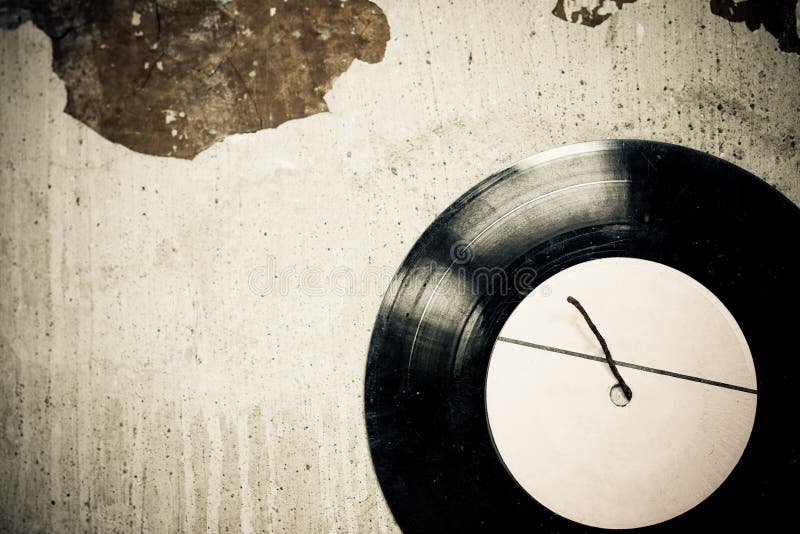 Antique Vinyl Disc on the Wall Stock Image - Image of antique, song ...