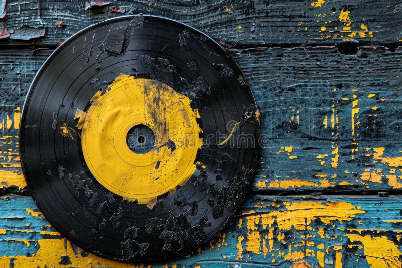 Antique Vinyl Record on a Rustic Background Bringing Back Memories. AI ...