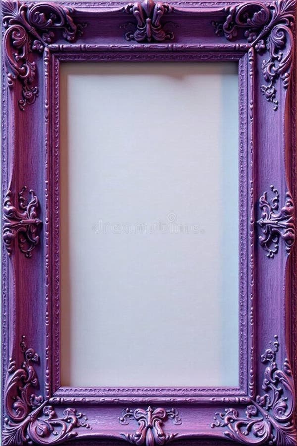 Antique Violet Wood Frame, Empty; Blank Space , Style, Violet Frame ...