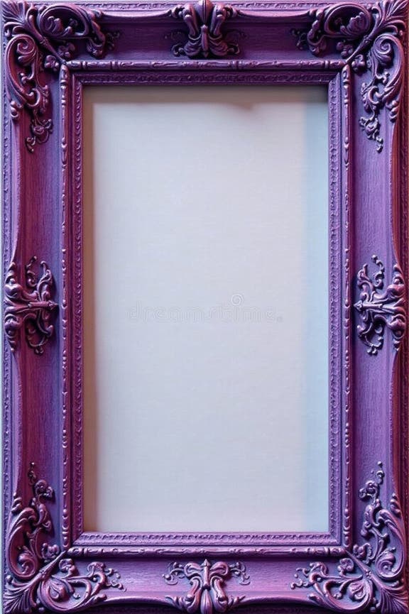 Antique Violet Wood Frame, Empty; Blank Space , Style, Violet Frame ...