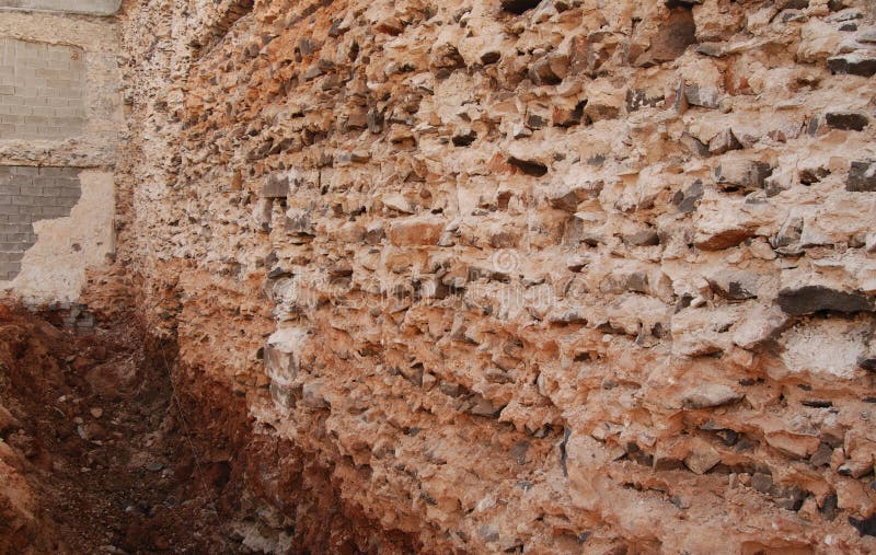 Antique wall disemboweled stock image. Image of foundation - 72647231