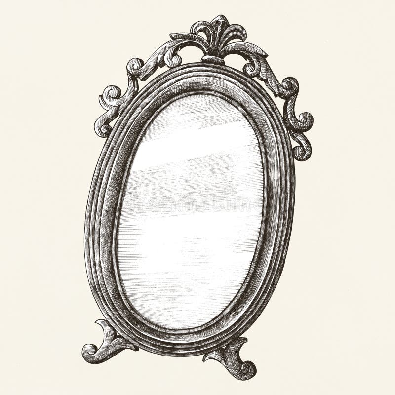 Illustration Of Antique Mirror Stock Vector - Illustration of elegance ...