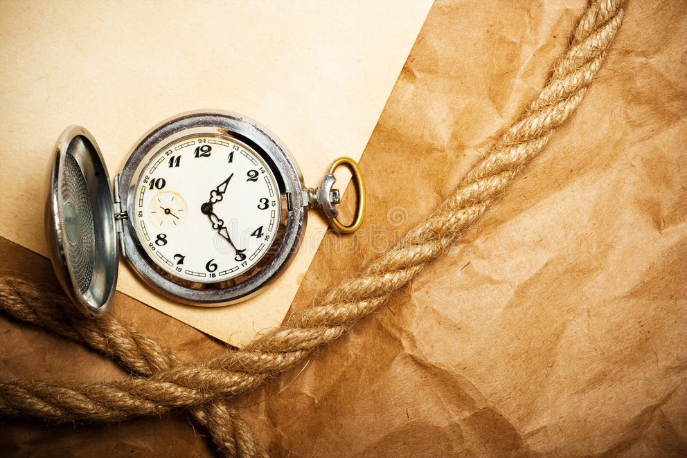 Antique watch and rope stock photo. Image of brown, grunge - 15792888