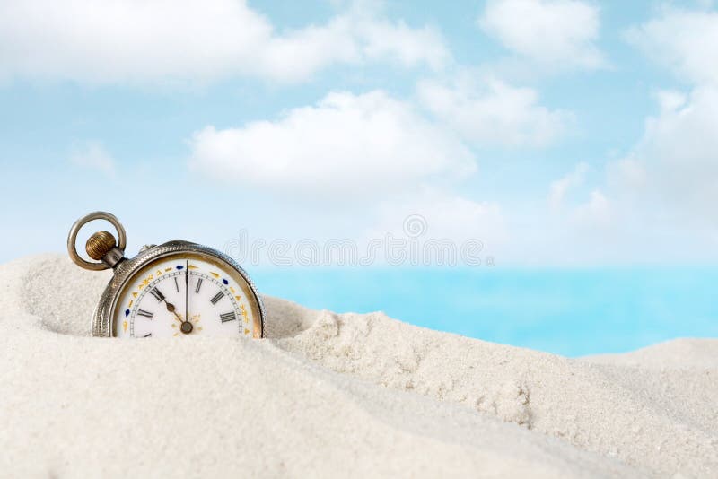 Antique watch in the sand stock photo. Image of watch - 34846728