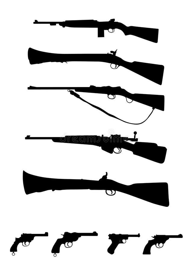 Antique Weapons Guns and Rifles Vector Illustration Stock Vector ...