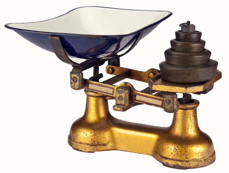 Antique Weighing Scales - Isolated Stock Image - Image of instrument ...