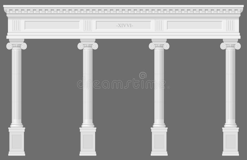 Antique Ionic Order Columns Stock Illustrations – 939 Antique Ionic ...