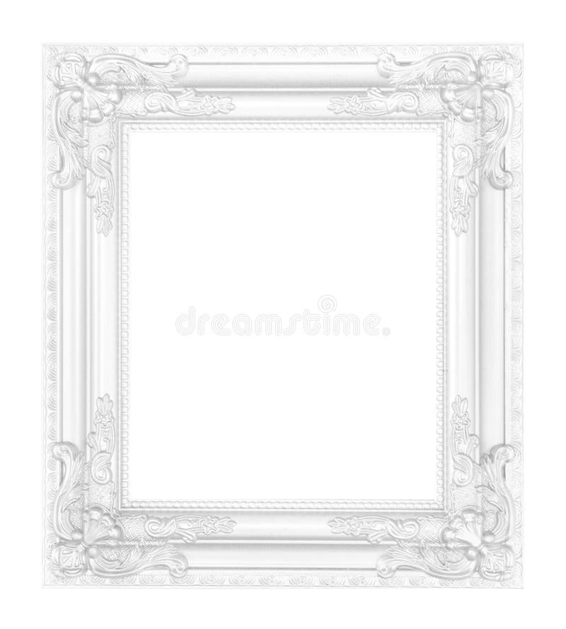 Picture Frame White Wood Frame Stock Image - Image of museum, antique ...