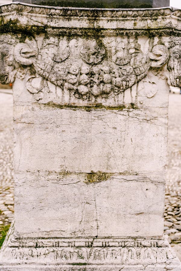 Antique White Marble Column with Patterns Stock Photo - Image of stone ...