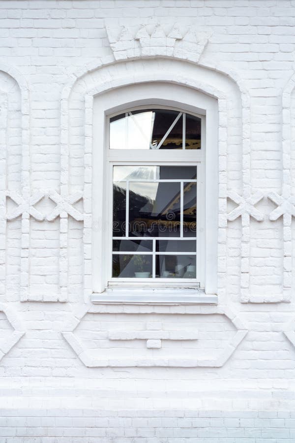 Antique Window in a White Building Stock Image - Image of antique ...