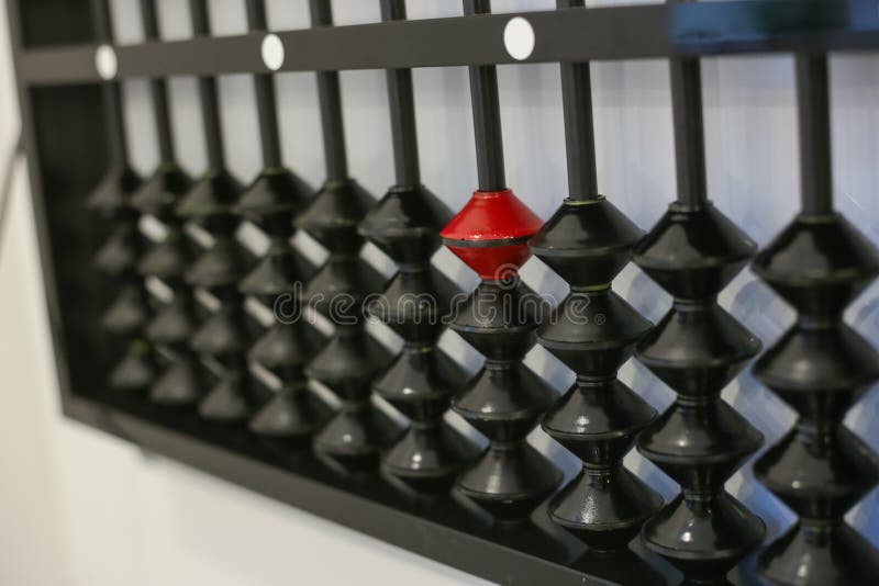 Antique Wooden Black Abacus Isolated in Classroom Stock Photo - Image ...