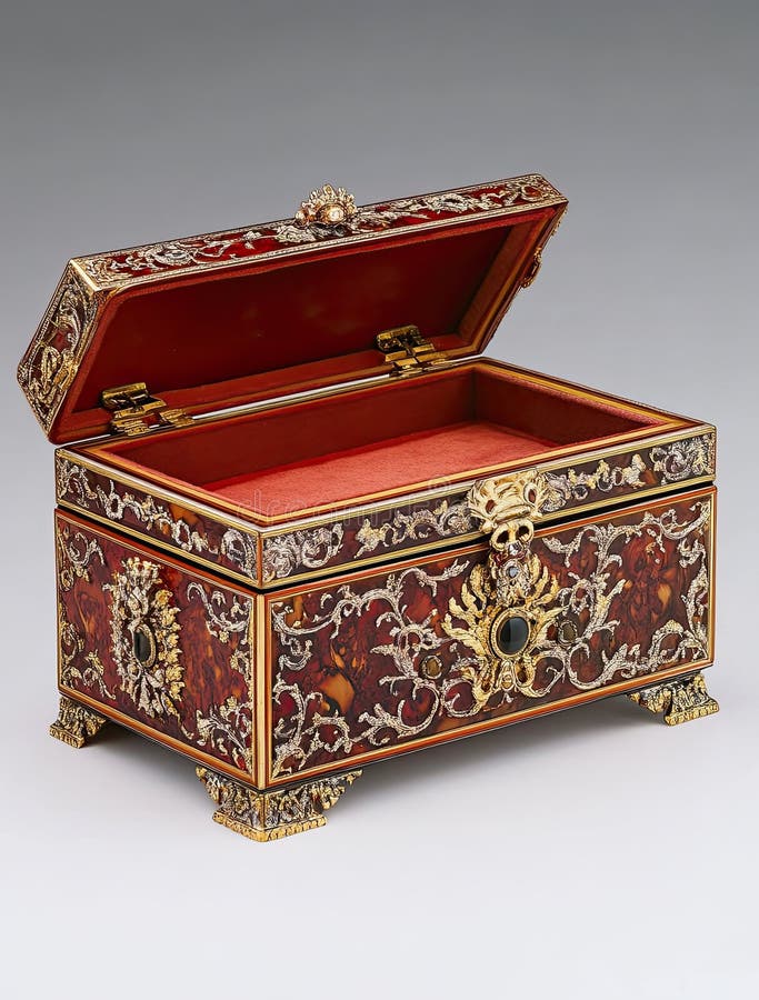 Antique Wooden Box with Intricate Design Stock Photo - Image of design ...