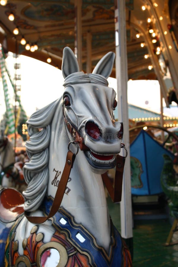 Antique Wooden Carousel Figure Stock Photo - Image of antique, closeup ...