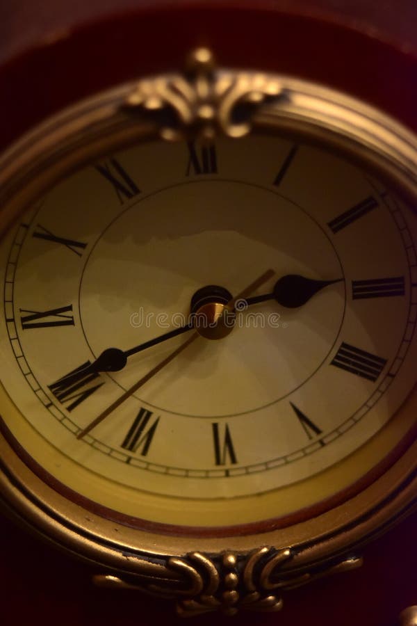 Antique Wooden Clock Face Details Stock Photo - Image of lighting, wood ...