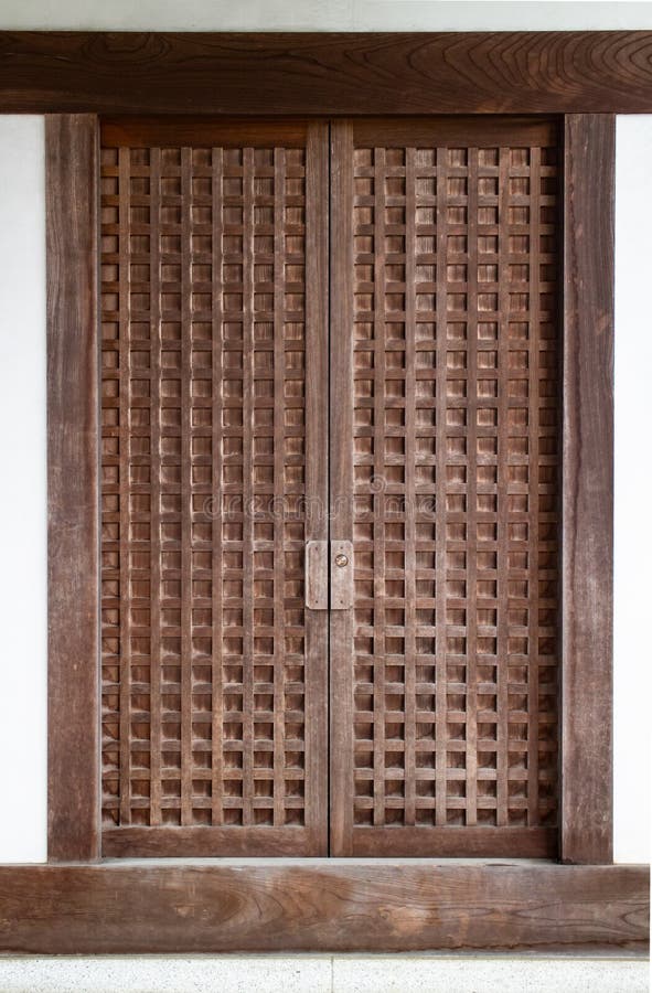 Antique Wooden Door with Woven Pattern, Isolated on White Background ...
