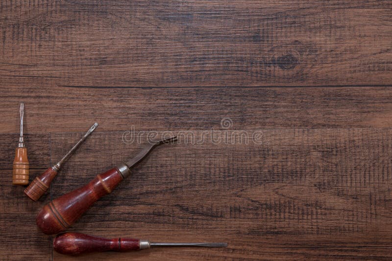 Antique Wooden Handle Tools Stock Image - Image of metallic, manual ...