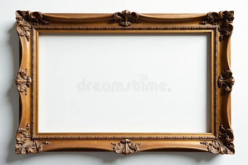 Antique Wooden Picture Frame, Long, Narrow, Horizontal, Canvas Removed ...