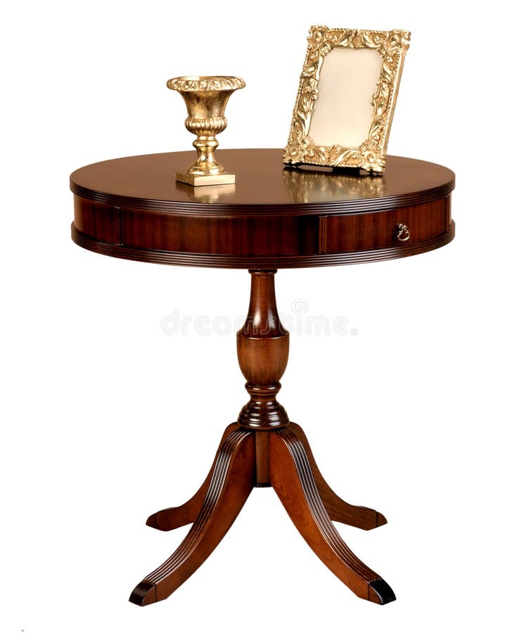 Antique wooden round table stock photo. Image of pedestal - 19895334