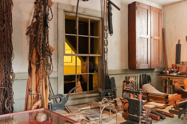 Antique workshop and tools stock photo. Image of interior - 15933650