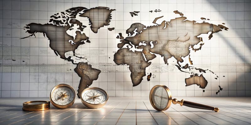 Map of the World with a Magnifying Glass Aimed at Albania, Searching ...