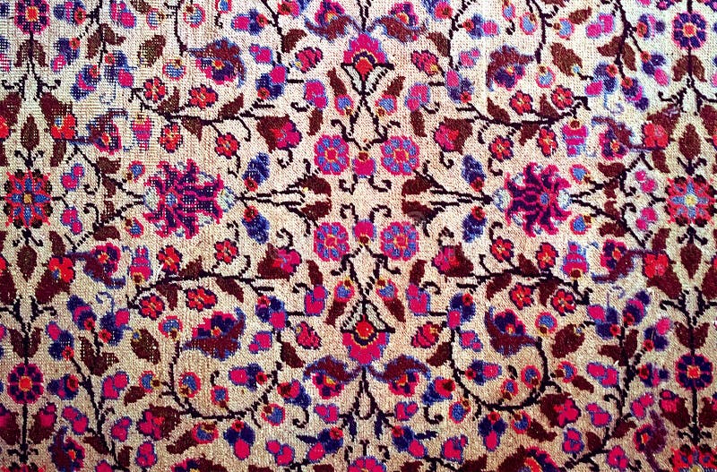 Antique Worn Oriental Carpet Stock Image - Image of decoration, flat ...