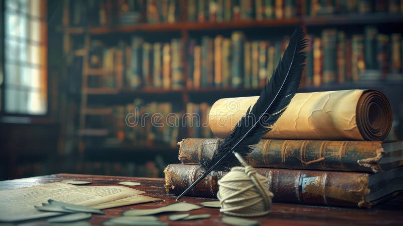 The Antique Writing Desk. AI Generated Stock Photo - Image of education ...
