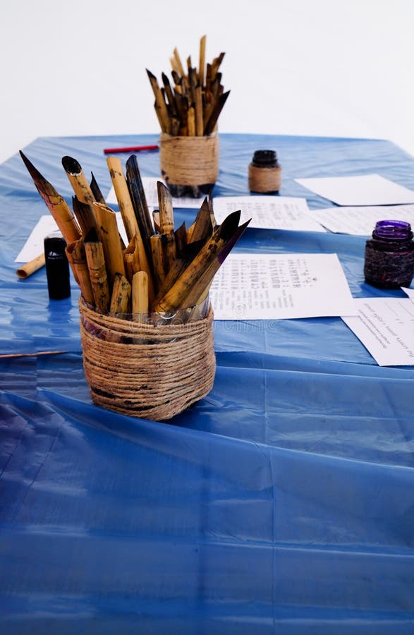 Antique Writing Utensils Made from Hollow Reeds. Stock Photo - Image of ...