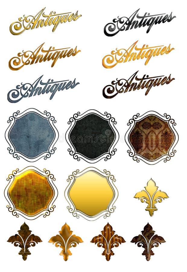 Antiques Designs stock illustration. Illustration of antiques - 12723188