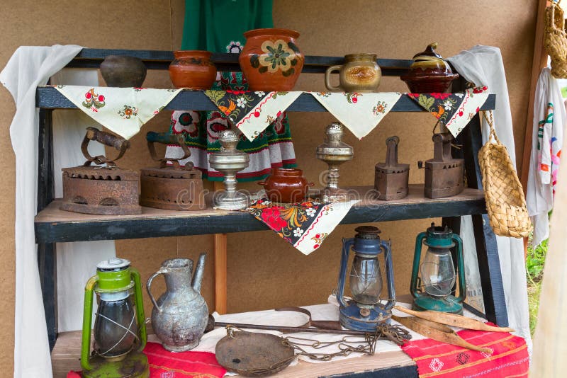 Old Household Items; Irons. Stock Image - Image of equipment, household ...