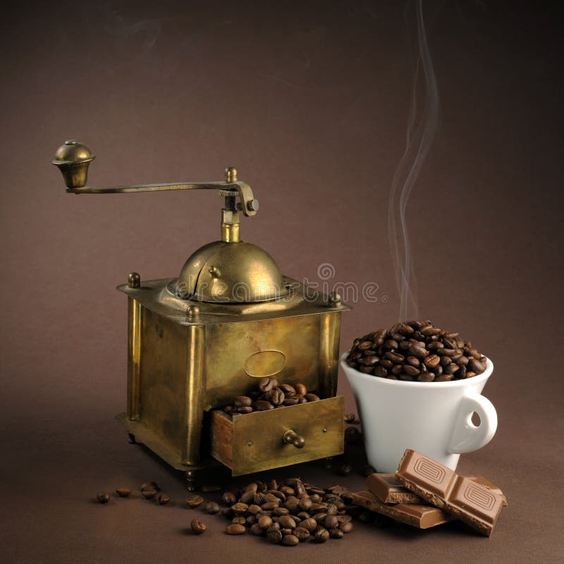 Antiquity coffee machine stock photo. Image of steam - 11565920