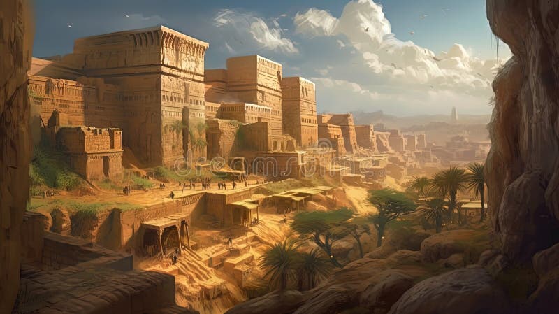 Antiquity Period in Iraq Artwork Stock Illustration - Illustration of ...